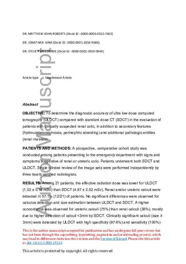(PDF) A prospective, matched comparison of ultra-low and standard-dose ...