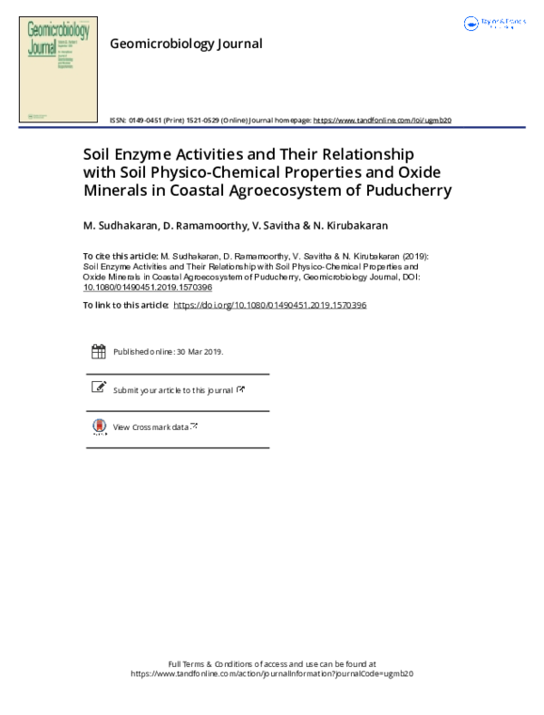 (PDF) Soil Enzyme Activities and Their Relationship with Soil Physico ...