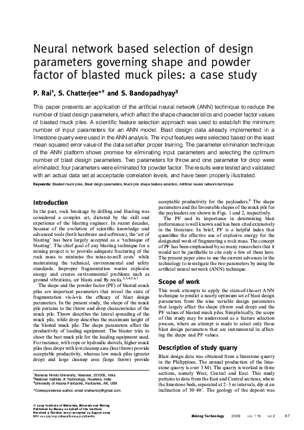 (PDF) Neural network based selection of design parameters governing shape and powder factor of ...