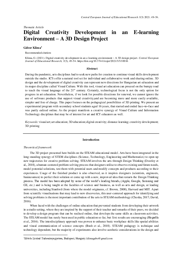 (PDF) Digital Creativity Development in an E-learning Environment – A ...