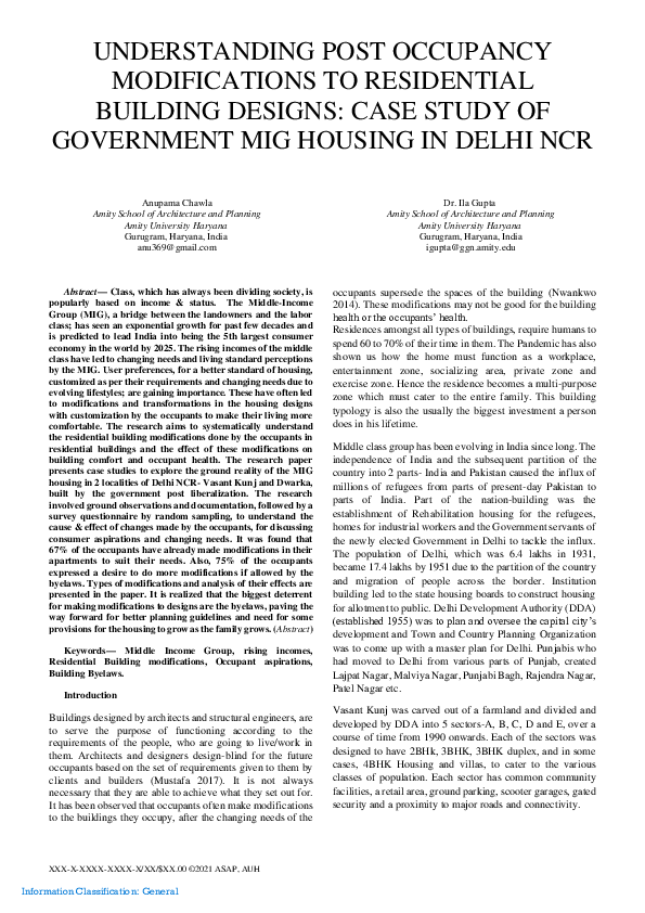 (PDF) UNDERSTANDING POST OCCUPANCY MODIFICATIONS TO RESIDENTIAL ...