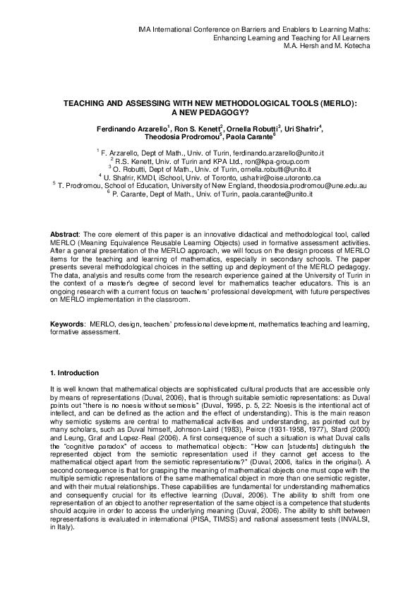 (PDF) Teaching and Assessing with New Methodological Tools (MERLO): a ...