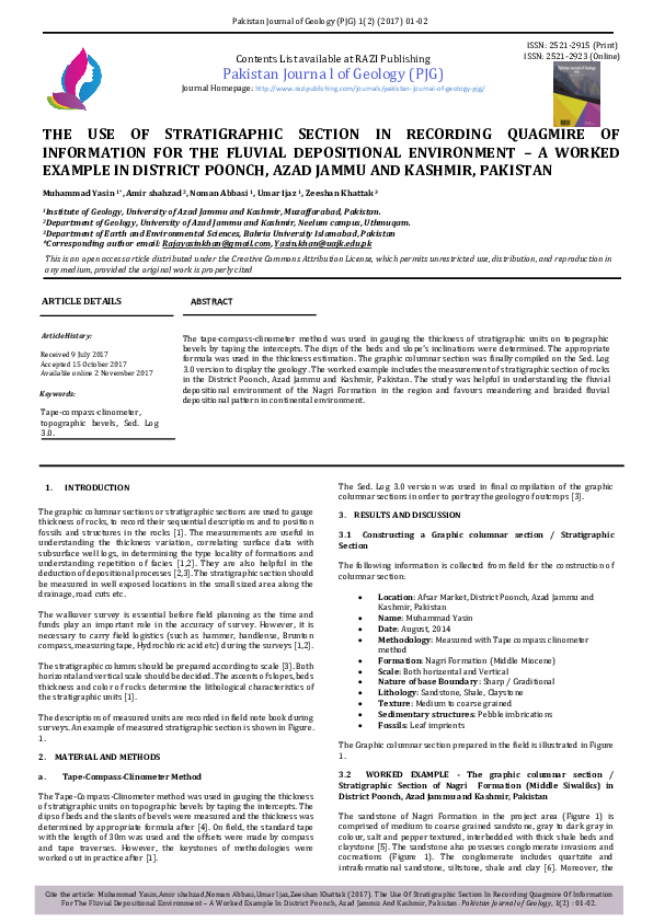 (PDF) The Use of Stratigraphic Section in Recording Quagmire of ...