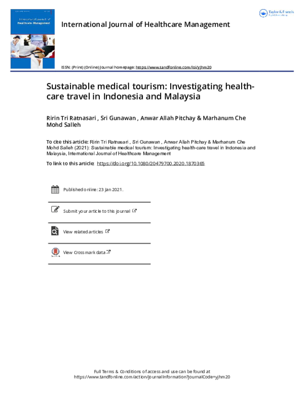 (PDF) Sustainable medical tourism: Investigating health-care travel in ...