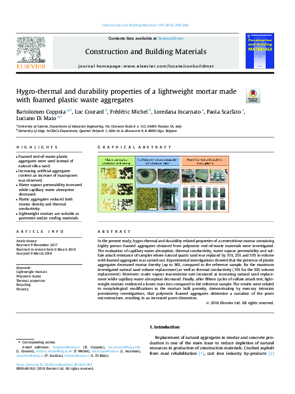 (PDF) Hygro-thermal and durability properties of a lightweight mortar ...
