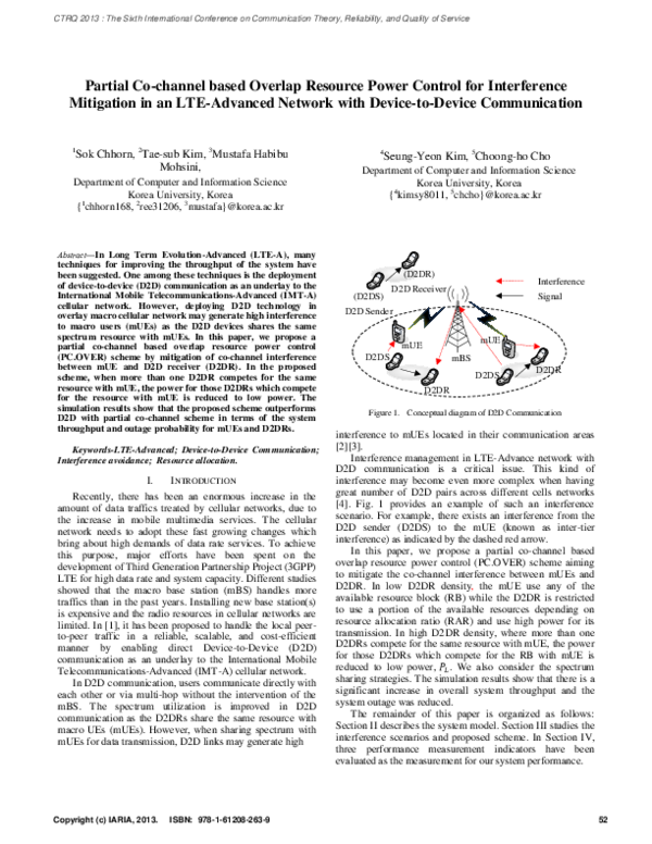 Pdf D2d Communication Interference Mitigation In Lte A