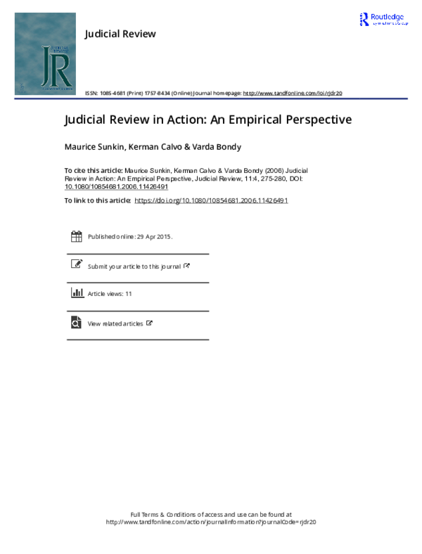 (PDF) Judicial Review in Action: An Empirical Perspective