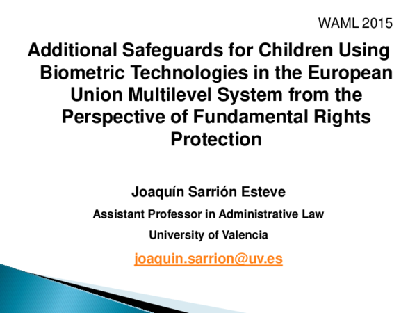 (PDF) Additional Safeguards for Children Using Biometric Technologies ...