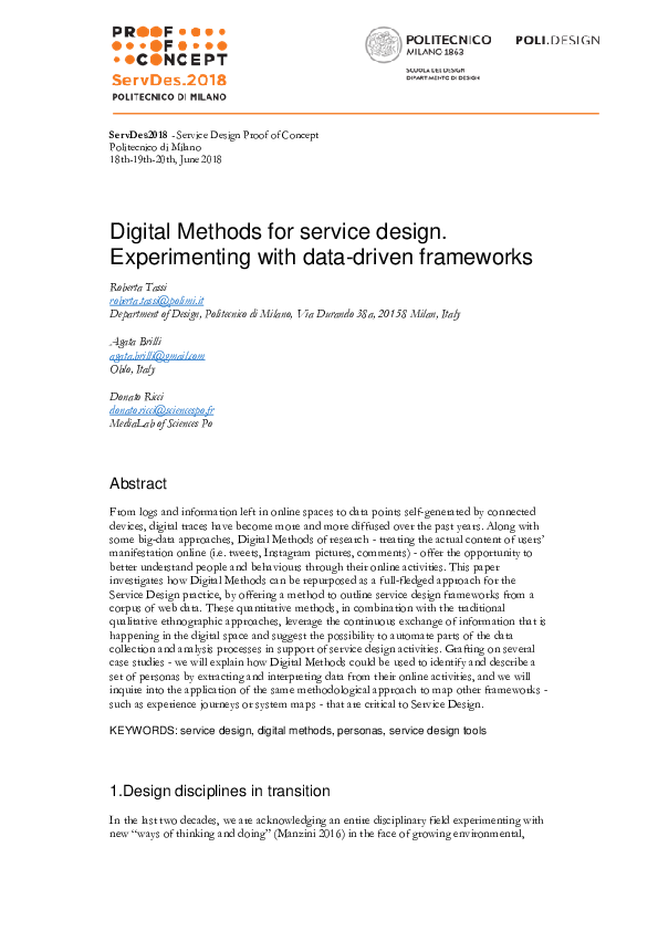 (PDF) Experimenting with data-driven frameworks