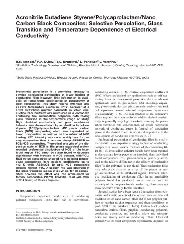 (PDF) Acronitrile butadiene styrene/polycaprolactam/nano carbon black ...