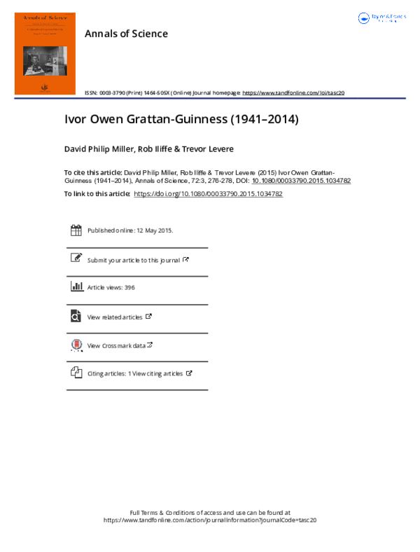 (PDF) Ivor Owen Grattan-Guinness (1941–2014)