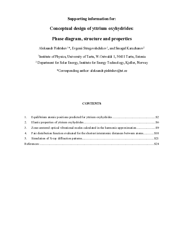 (PDF) Conceptual Design of Yttrium Oxyhydrides: Phase Diagram ...