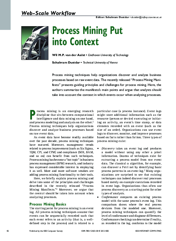 (PDF) Process Mining Put into Context