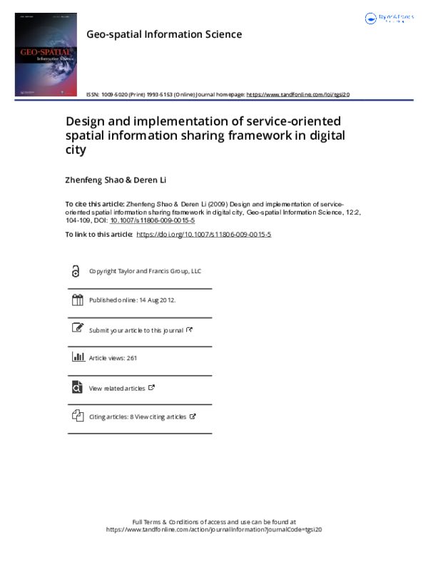 Pdf Design And Implementation Of Service Oriented Spatial Information Sharing Framework In 7006