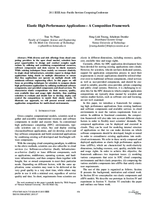 (PDF) Elastic High Performance Applications -- A Composition Framework