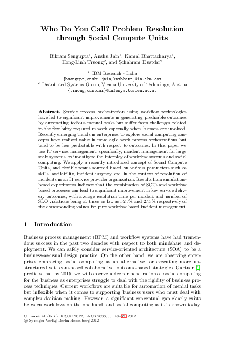 (PDF) Who Do You Call? Problem Resolution through Social Compute Units