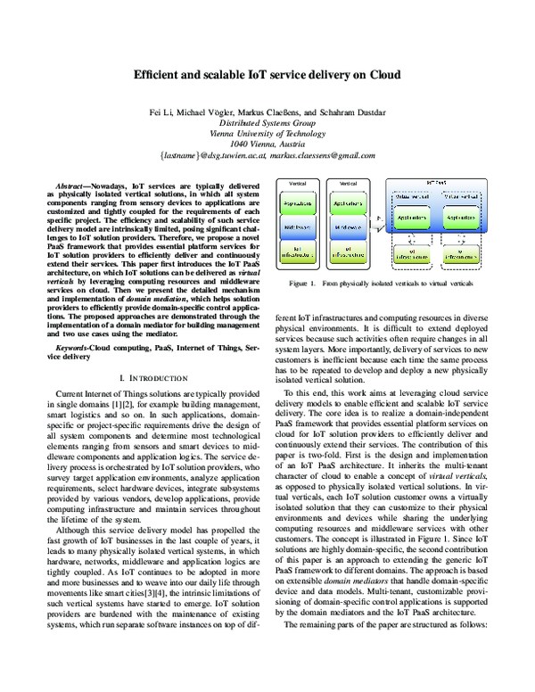(PDF) Efficient and Scalable IoT Service Delivery on Cloud