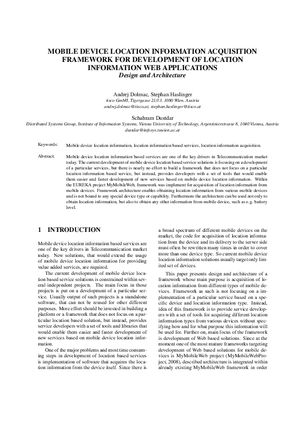 (PDF) MOBILE DEVICE LOCATION INFORMATION ACQUISITION FRAMEWORK FOR ...