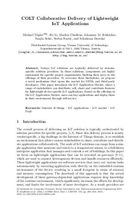 (PDF) COLT Collaborative Delivery of Lightweight IoT Applications