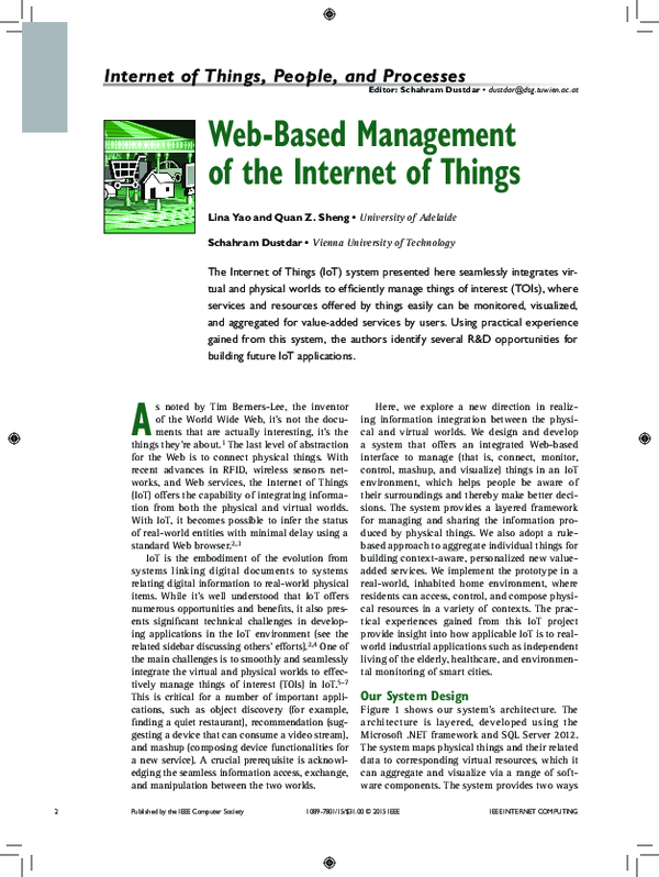 (PDF) Web-Based Management of the Internet of Things