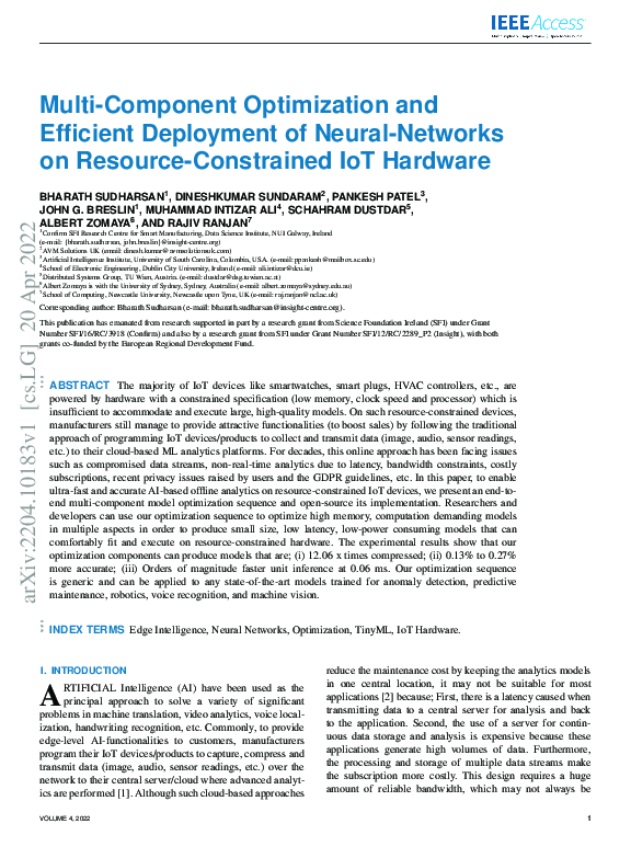Pdf Multi Component Optimization And Efficient Deployment Of Neural Networks On Resource