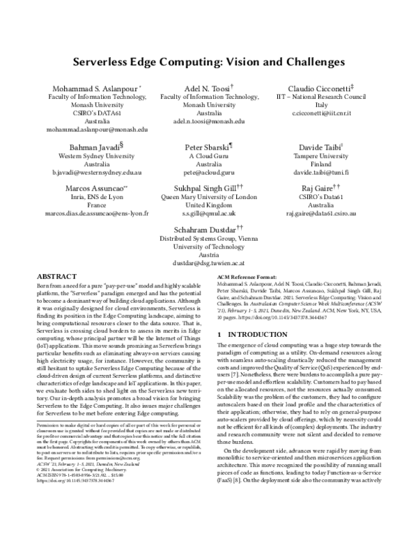 Pdf Serverless Edge Computing Vision And Challenges