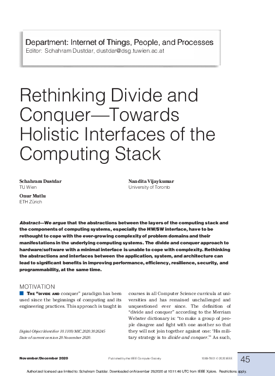(PDF) Rethinking Divide and Conquer—Towards Holistic Interfaces of the Computing Stack