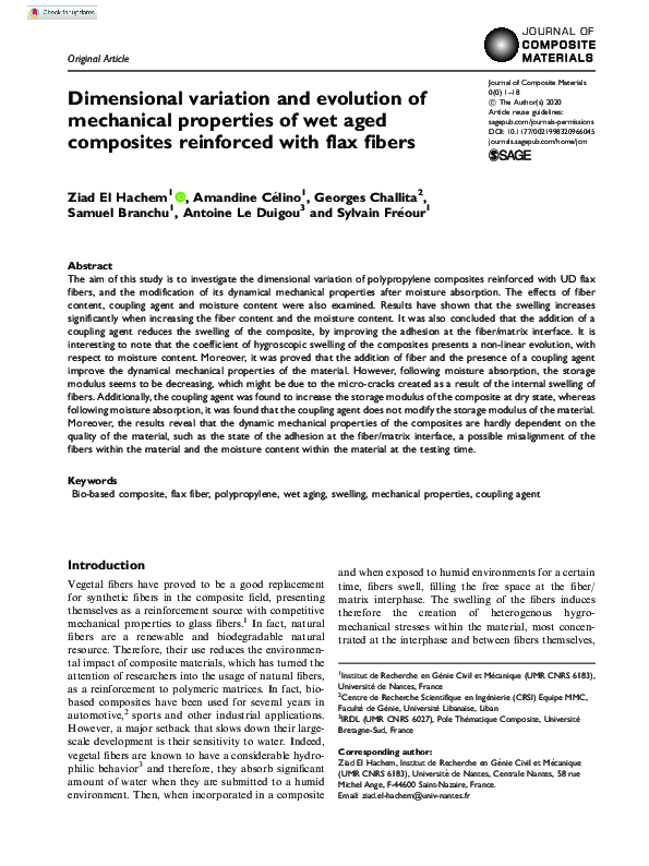 (PDF) Dimensional variation and evolution of mechanical properties of ...