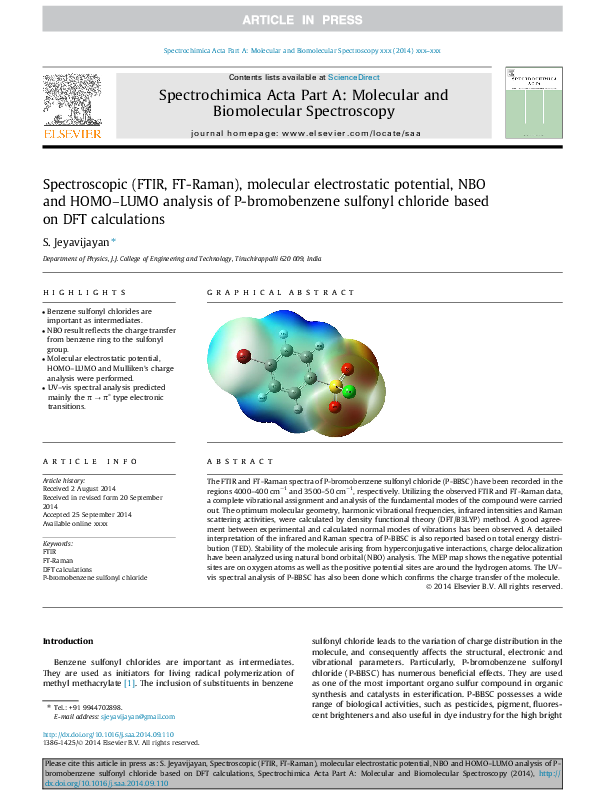 (PDF) Spectroscopic (FTIR, FT-Raman), molecular electrostatic potential ...