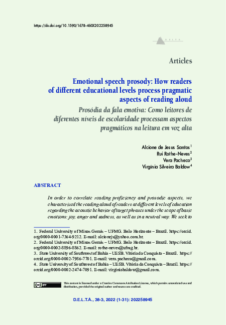 (PDF) Emotional speech prosody: How readers of different educational ...