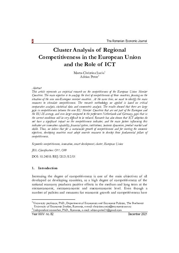 (PDF) Cluster Analysis of Regional Competitiveness in the European ...