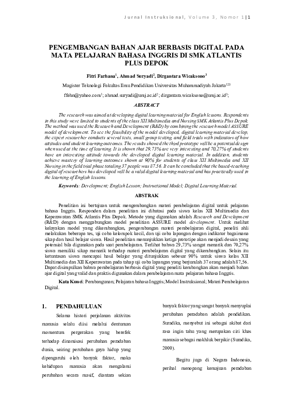 (PDF) Pengembangan Bahan Ajar Berbasis Digital Pada Mata Pelajaran Bahasa Inggris DI SMK ...
