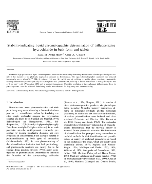 (PDF) Stability-indicating liquid chromatographic determination of ...