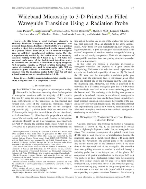 (PDF) Wideband Microstrip to 3-D-Printed Air-Filled Waveguide ...