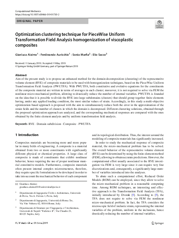 (PDF) Optimization clustering technique for PieceWise Uniform Transformation Field Analysis ...