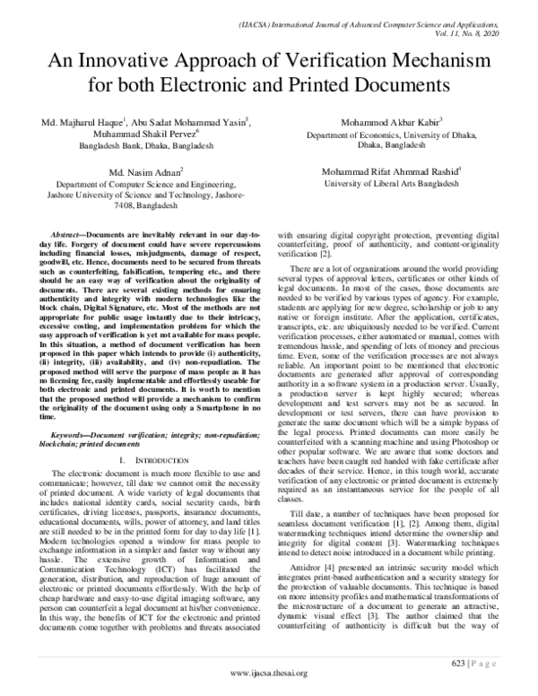 (PDF) Easy Verification for Electronic and Printed Docs