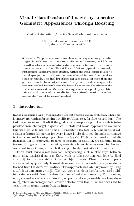 (PDF) Visual Classification of Images by Learning Geometric Appearances ...