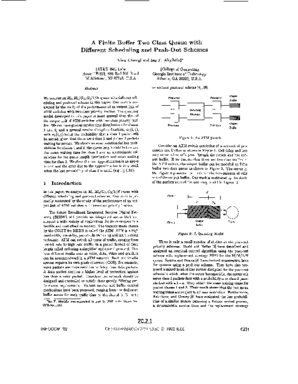 Pdf Queue Analysis With Scheduling And Push Out