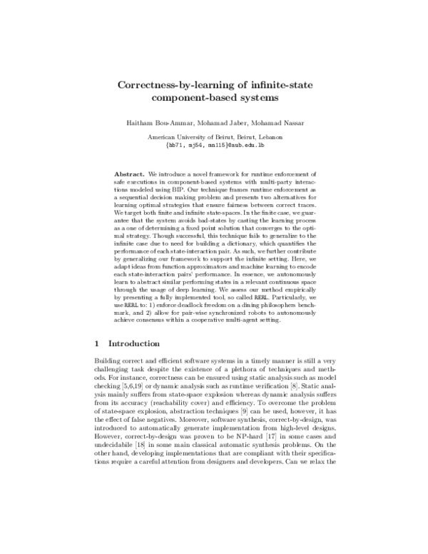 (PDF) Correctness-by-Learning of Infinite-State Component-Based Systems
