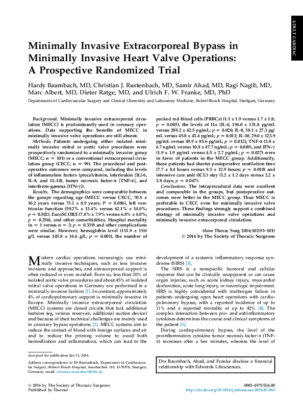 (PDF) Minimally Invasive Extracorporeal Bypass in Minimally Invasive ...