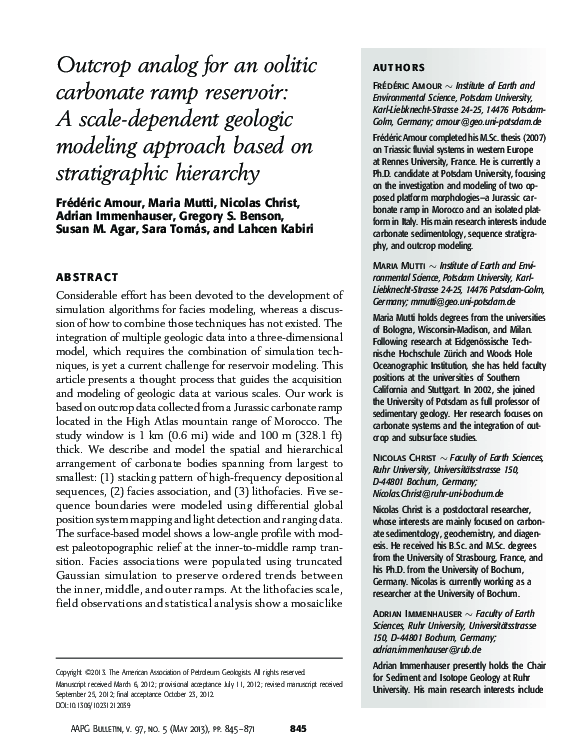 (PDF) Outcrop analog for an oolitic carbonate ramp reservoir: A scale ...
