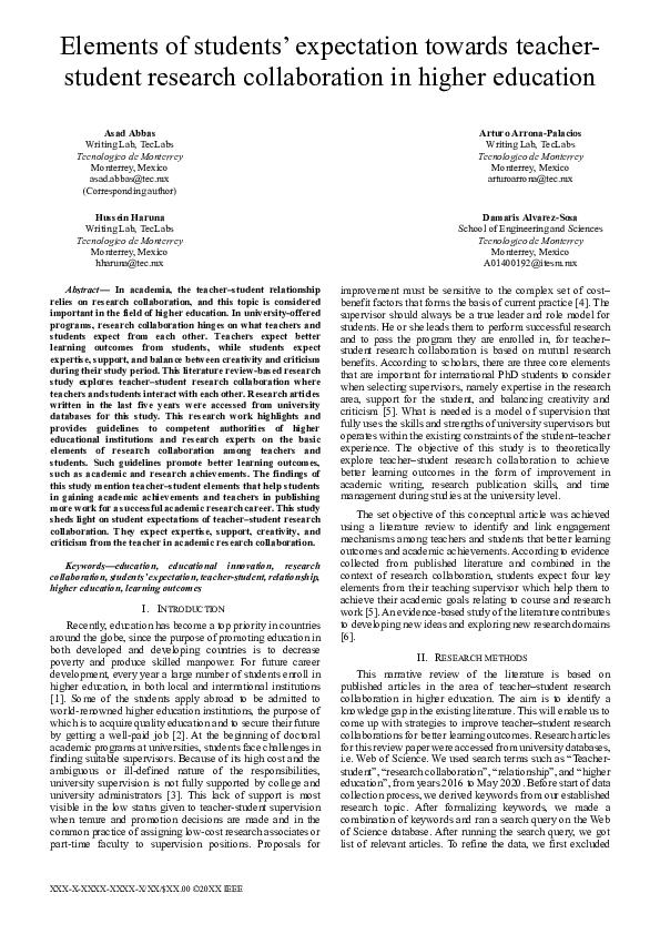 (PDF) Elements of students’ expectation towards teacher-student ...