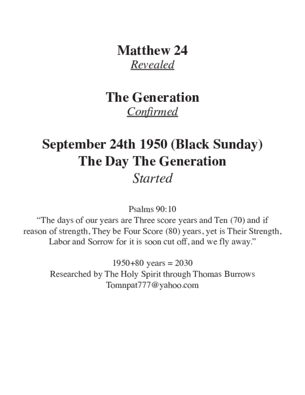 (PDF) End Times Matthew 24