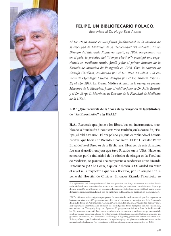 (PDF) Felipe, un bibliotecario polaco, entrevista al Dr. Hugo Said ...