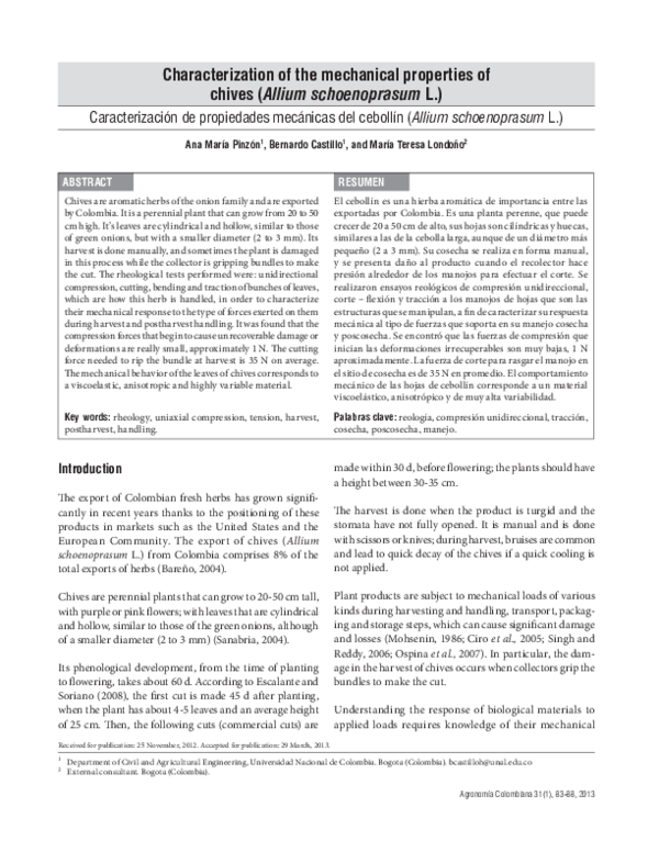 (PDF) Caracterización de propiedades mecánicas del fruto de la ...