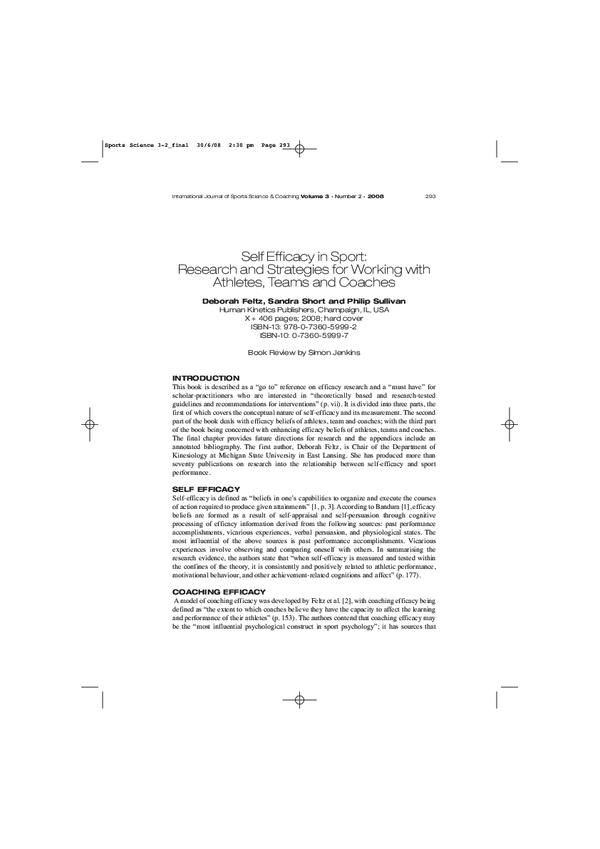 (PDF) Self Efficacy in Sport: Research and Strategies for Working with ...