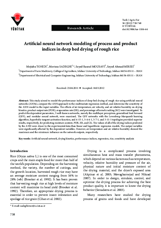 (PDF) Artificial Neural Network Modeling of Apple Drying Process