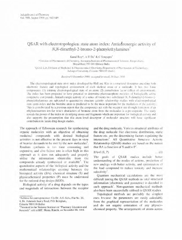 (PDF) QSAR with electrotopological state atom index: Antiadrenergic activity of N, N-dimethyl-2 ...