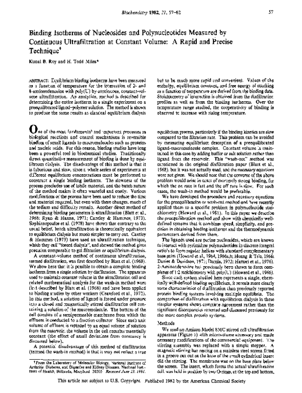 (PDF) Rapid Binding Isotherms via Ultrafiltration