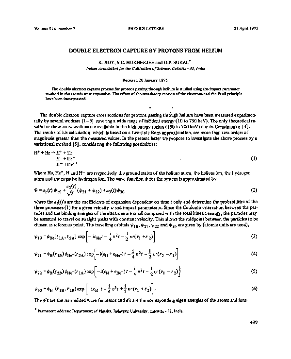 (PDF) Double electron capture by protons from helium